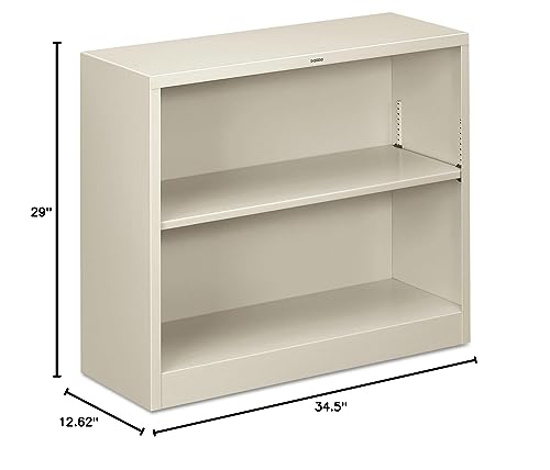 HON S30ABCQ Metal Bookcase, Two-Shelf, 34-1/2w x 12-5/8d x 29h, Light Gray