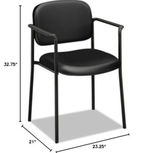 HON Scatter Office Guest Chair Stackable Waiting Room Chairs with Arms - Side Leather Office Guest Chairs & Reception Chairs with Wheels - Lobby Chairs for Conference, Breakroom, Church, School, Work