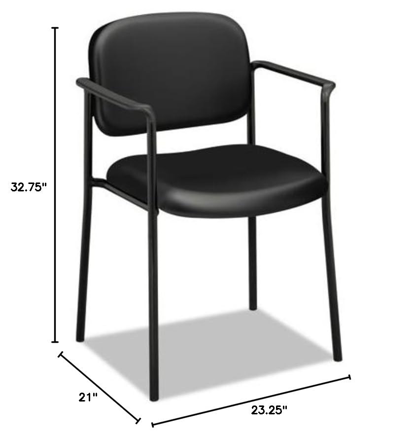 HON Scatter Office Guest Chair Stackable Waiting Room Chairs with Arms - Side Leather Office Guest Chairs & Reception Chairs with Wheels - Lobby Chairs for Conference, Breakroom, Church, School, Work