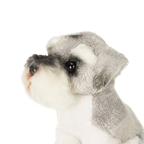 DEMDACO Schnauzer Children's Plush Beanbag Stuffed Animal Toy, Light Grey