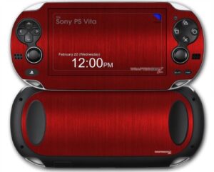 wraptorskinz vinyl wrap skin brushed metal red compatible with sony ps vita