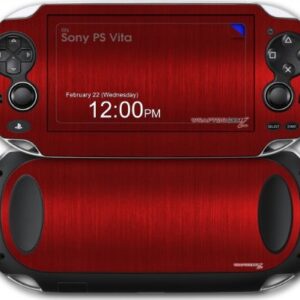 WraptorSkinz Vinyl Wrap Skin Brushed Metal Red Compatible with Sony PS Vita