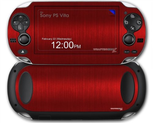 WraptorSkinz Vinyl Wrap Skin Brushed Metal Red Compatible with Sony PS Vita