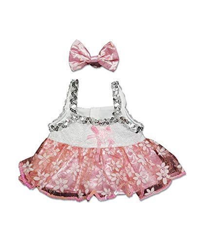 Pink Passion Hearts Dress Outfit Teddy Bear Clothes Fits Most 14" - 18" Build-a-bear and Make Your Own Stuffed Animals