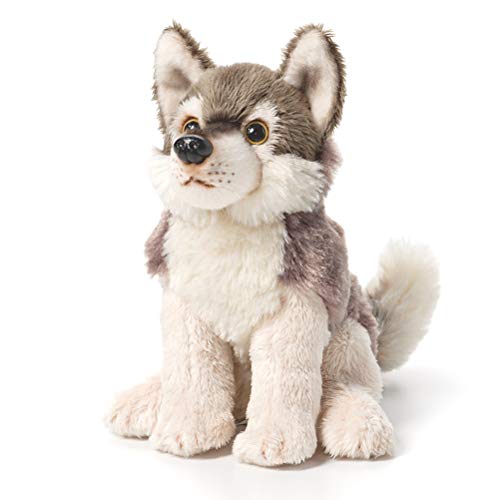 DEMDACO Little Silver Grey Wolf Children's Plush Beanbag Stuffed Animal Toy, 5.5 Inch (Pack of 1)