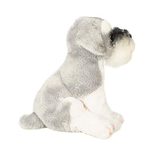 DEMDACO Schnauzer Children's Plush Beanbag Stuffed Animal Toy, Light Grey