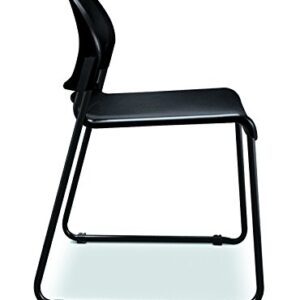 The HON Company Guest Stacker High Density Stacking Chair, Onyx