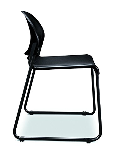 The HON Company Guest Stacker High Density Stacking Chair, Onyx