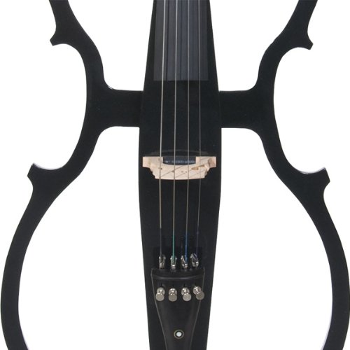 Cecilio 4/4 CECO-1BK Black Metallic Electric Cello with Ebony Fittings in Style 1 (Full Size)