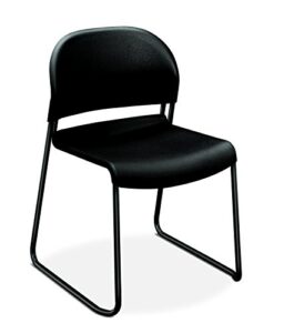 the hon company guest stacker high density stacking chair, onyx