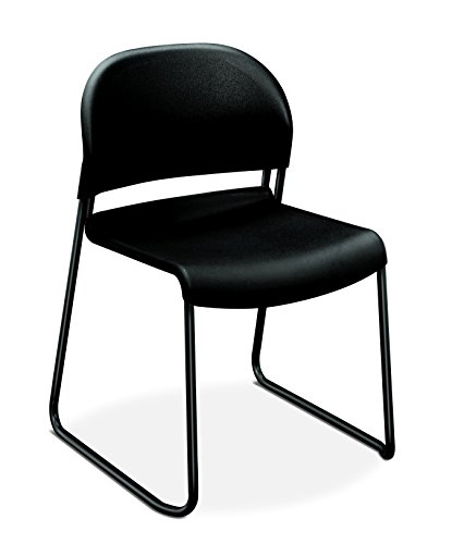 The HON Company Guest Stacker High Density Stacking Chair, Onyx