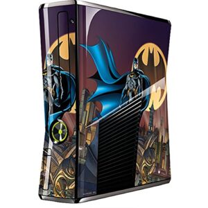 skinit decal gaming skin compatible with xbox 360 slim (2010) - officially licensed warner bros batman in the sky design