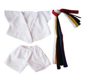 karate uniform outfit teddy bear clothes fits most 14" - 18" build-a-bear and make your own stuffed animals