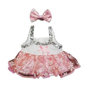 Pink Passion Hearts Dress Outfit Teddy Bear Clothes Fits Most 14" - 18" Build-a-bear and Make Your Own Stuffed Animals