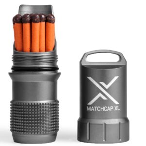 exotac - matchcap xl waterproof camping match kit holder with integrated striker in trapped blister