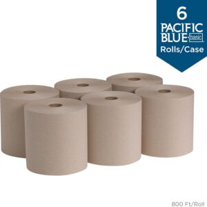 Pacific Blue Basic Recycled Hardwound Paper Towel Rolls by GP PRO (Georgia-Pacific), Brown, 26301, 800 Feet Roll