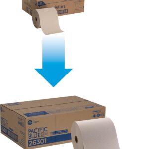 Pacific Blue Basic Recycled Hardwound Paper Towel Rolls by GP PRO (Georgia-Pacific), Brown, 26301, 800 Feet Roll