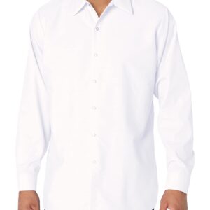 Red Kap Men's Specialized Pocketless Work Shirt, White, Large