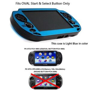 cosmos light blue protection hard case cover compatible with playstation ps vita 1000, fits for oval start & select button only