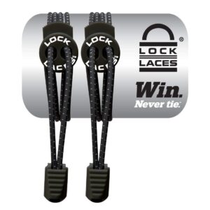 lock laces (elastic shoelace and fastening system) (black)