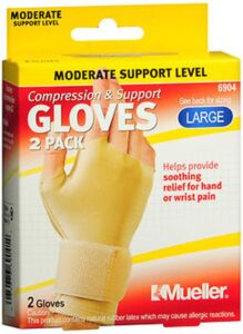 mueller compression wrist gloves-lg