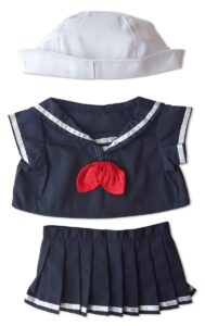 sailor girl outfit teddy bear clothes fits most 14" - 18" build-a-bear and make your own stuffed animals