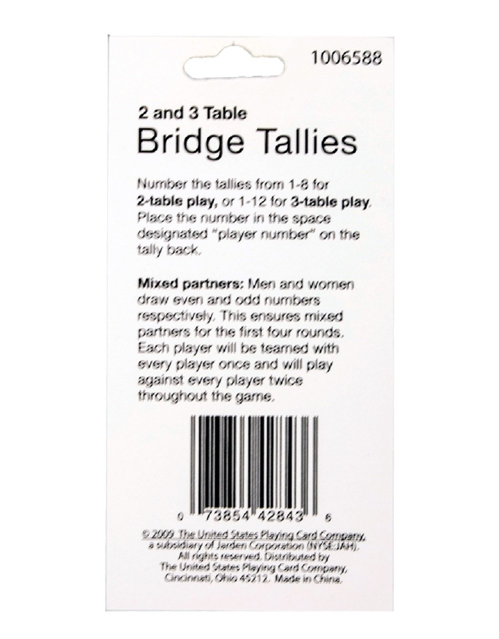 Congress White & Gold Tally Scorecards for Bridge, White & Gold