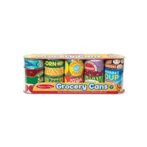 Melissa & Doug Let's Play House! Grocery Cans Play Food Kitchen Accessory ,3+ years- 10 Stackable Cans With Removable Lids