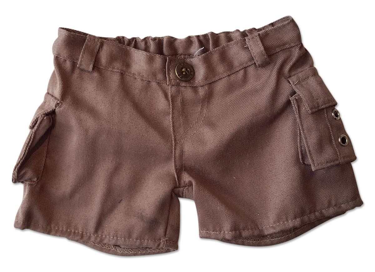 Cargo Shorts Teddy Bear Clothes Fit 14 - 18 Build-a-bear, Vermont Teddy Bears, and Make Your Own Stuffed Animals by Bear Factory