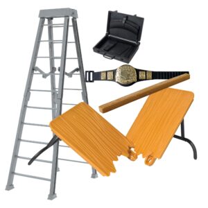 grab the cash & belt 5 piece accessory set for wrestling action figures