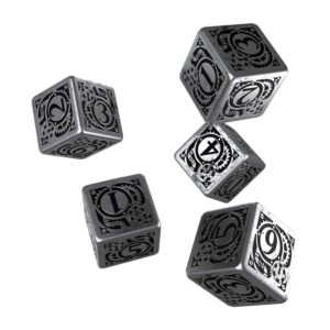 Q WORKSHOP Metal Steampunk 5D6 Ornamented Dice Set