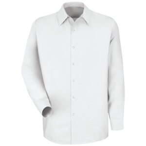 Red Kap Men's Specialized Pocketless Work Shirt, White, Large