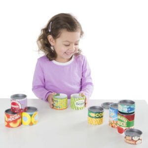 Melissa & Doug Let's Play House! Grocery Cans Play Food Kitchen Accessory ,3+ years- 10 Stackable Cans With Removable Lids