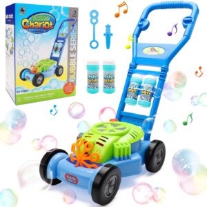 bubble lawn mower for toddlers, kids bubble blower maker machine, summer outdoor push toys, easter basket stuffers birthday toys gifts for preschool baby boys girls