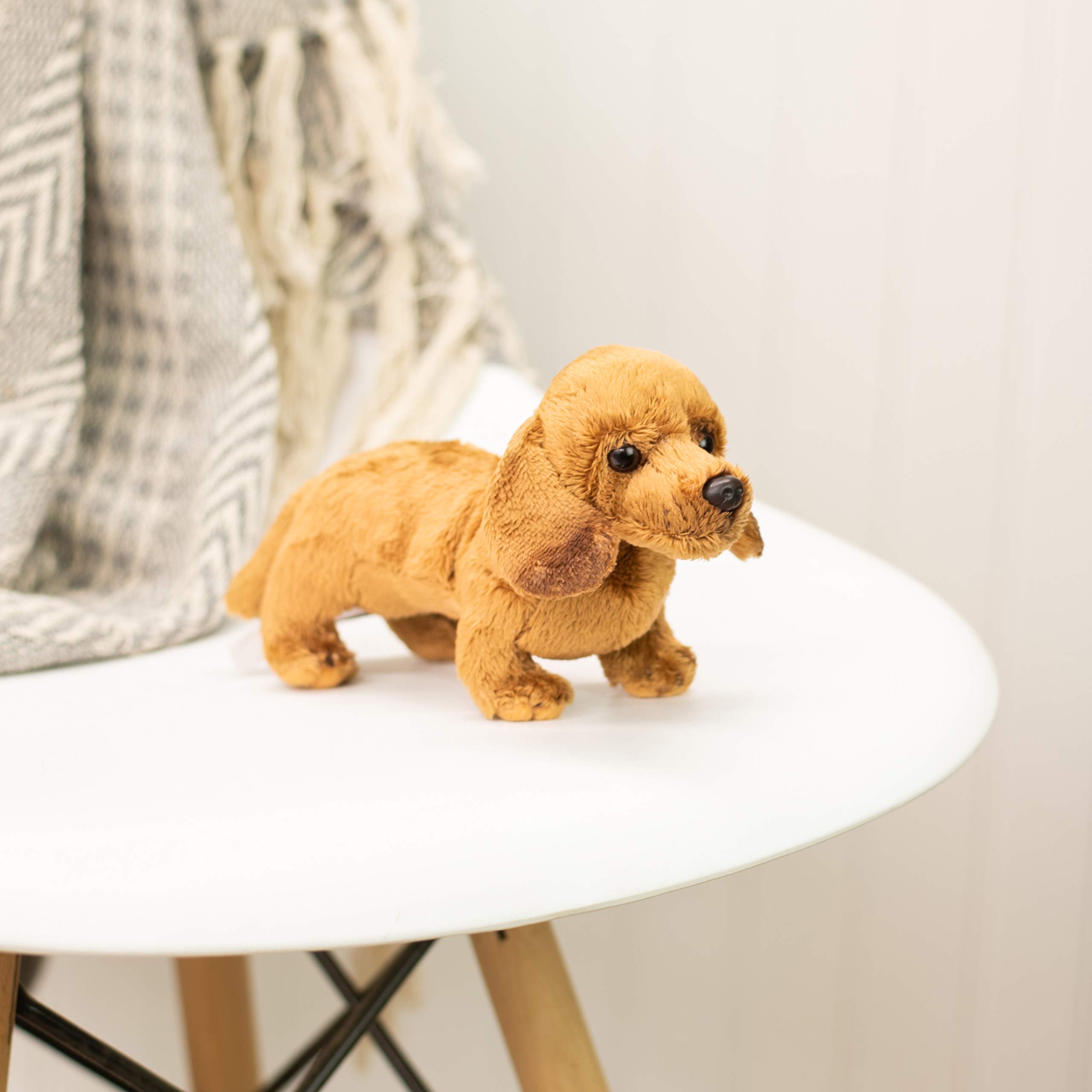 DEMDACO Light Brown Dachshund Children's Plush Beanbag Stuffed Animal Toy