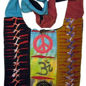 Original Collections Bohemian Hippie Crossbody Peace Sign Shoulder Bag Purse Large