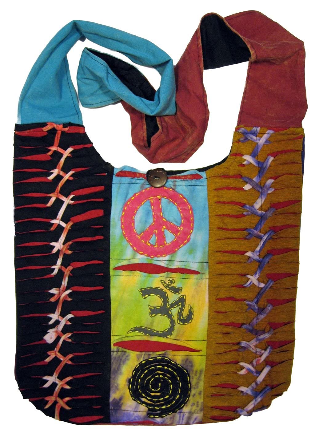 Original Collections Bohemian Hippie Crossbody Peace Sign Shoulder Bag Purse Large