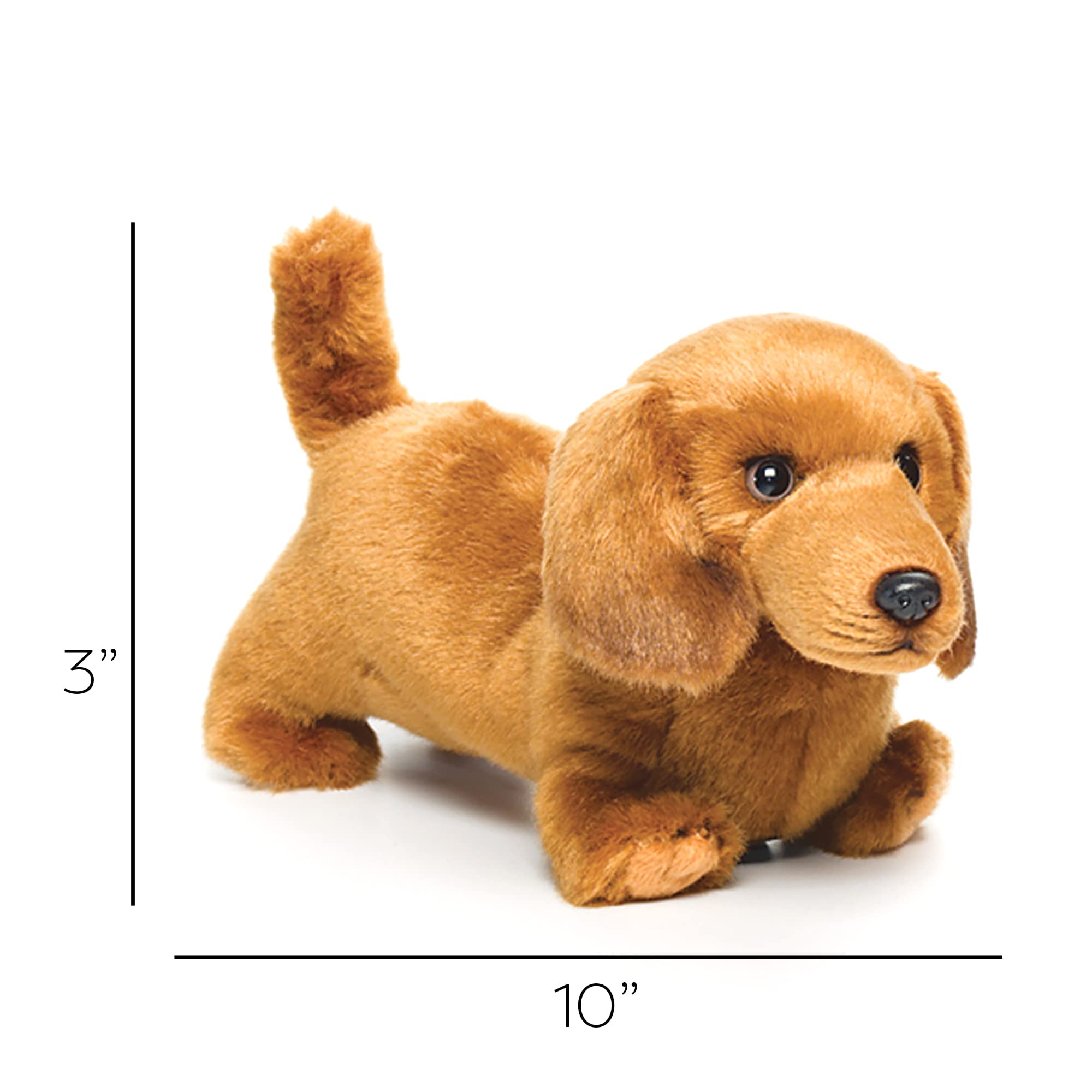 DEMDACO Playful Dachshund Dog Children's Plush Stuffed Animal Toy, 10 Inch, Caramel Brown