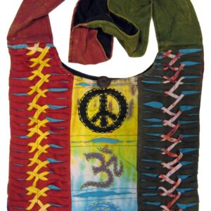 Original Collections Bohemian Hippie Crossbody Peace Sign Shoulder Bag Purse Large