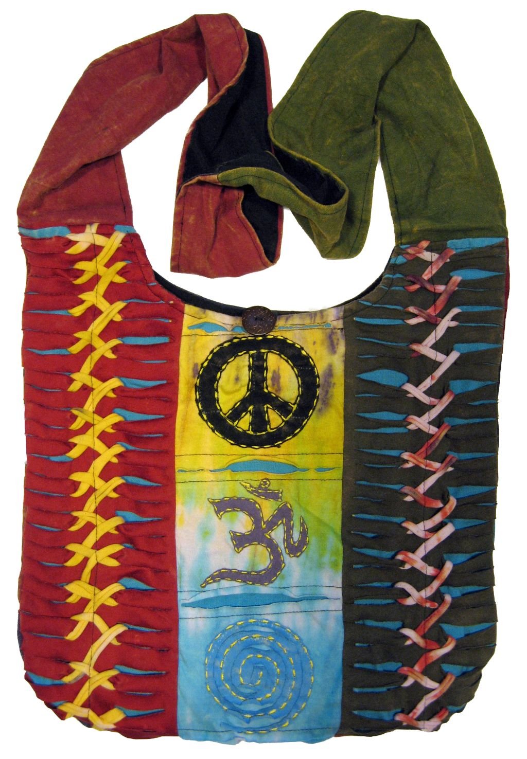 Original Collections Bohemian Hippie Crossbody Peace Sign Shoulder Bag Purse Large