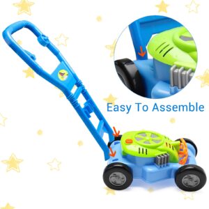 Bubble Lawn Mower for Toddlers, Kids Bubble Blower Maker Machine, Summer Outdoor Push Toys, Easter Basket Stuffers Birthday Toys Gifts for Preschool Baby Boys Girls