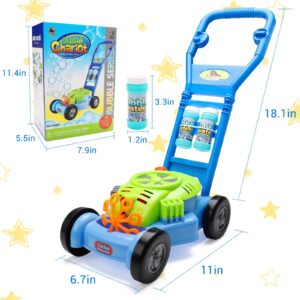 Bubble Lawn Mower for Toddlers, Kids Bubble Blower Maker Machine, Summer Outdoor Push Toys, Easter Basket Stuffers Birthday Toys Gifts for Preschool Baby Boys Girls