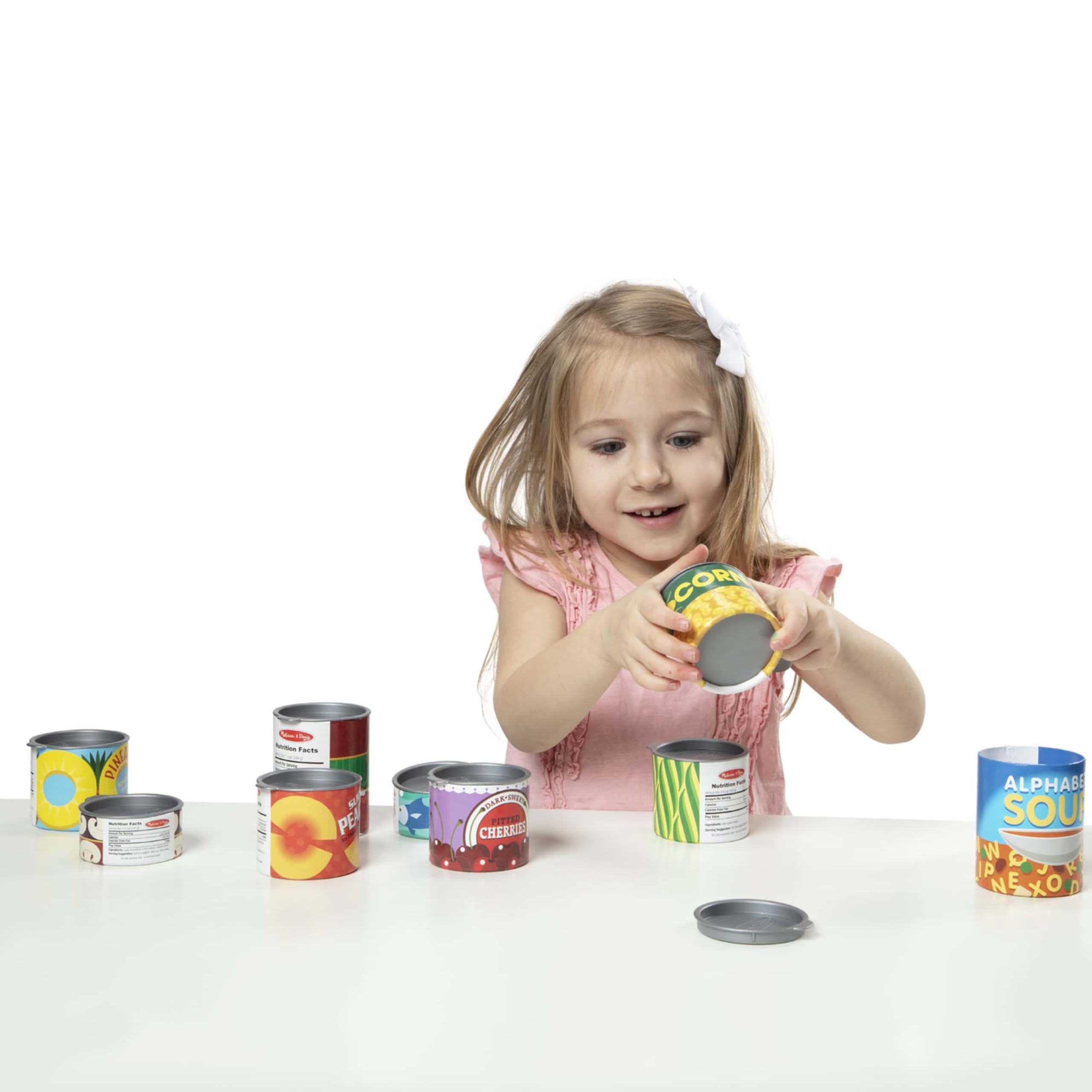 Melissa & Doug Let's Play House! Grocery Cans Play Food Kitchen Accessory ,3+ years- 10 Stackable Cans With Removable Lids