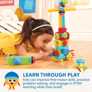 Battat- Bristle Blocks- STEM Interlocking Building Blocks- 56pc Playset- Developmental Toys for Toddlers & Kid- Basic Builder Box- 2 Years +