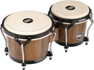 meinl percussion htb100wb-m headliner traditional designer series wood bongos, walnut brown