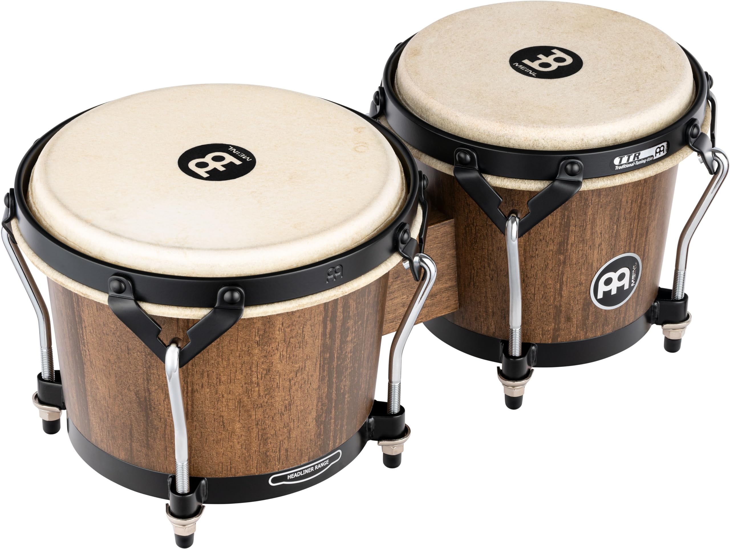 Meinl Percussion HTB100WB-M Headliner Traditional Designer Series Wood Bongos, Walnut Brown