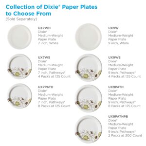 Dixie 8.5"Medium-Weight Paper Plates by GP PRO (Georgia-Pacific), White, UX9W, 1,000 Count (125 Plates Per Pack, 8 Packs Per Case)