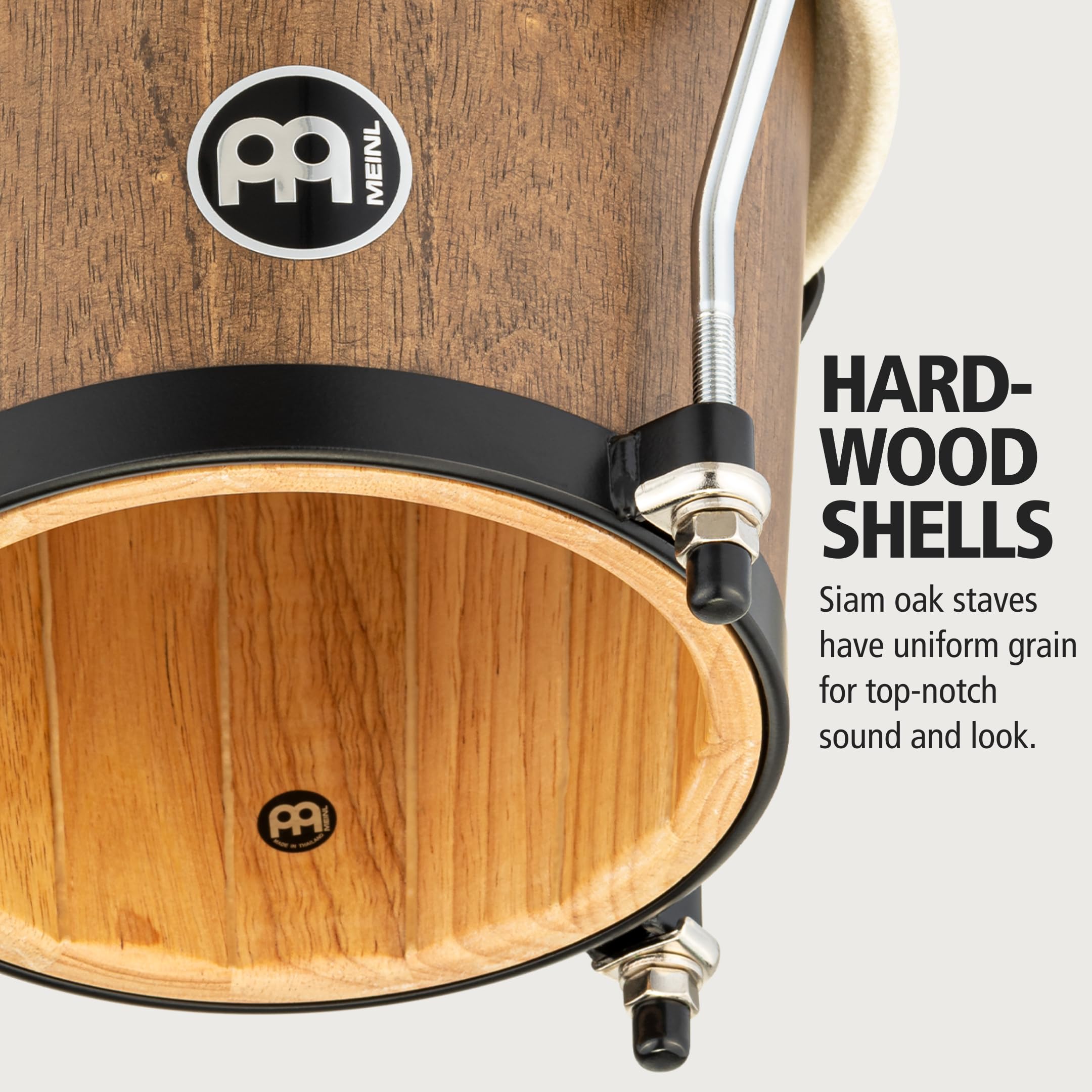 Meinl Percussion HTB100WB-M Headliner Traditional Designer Series Wood Bongos, Walnut Brown