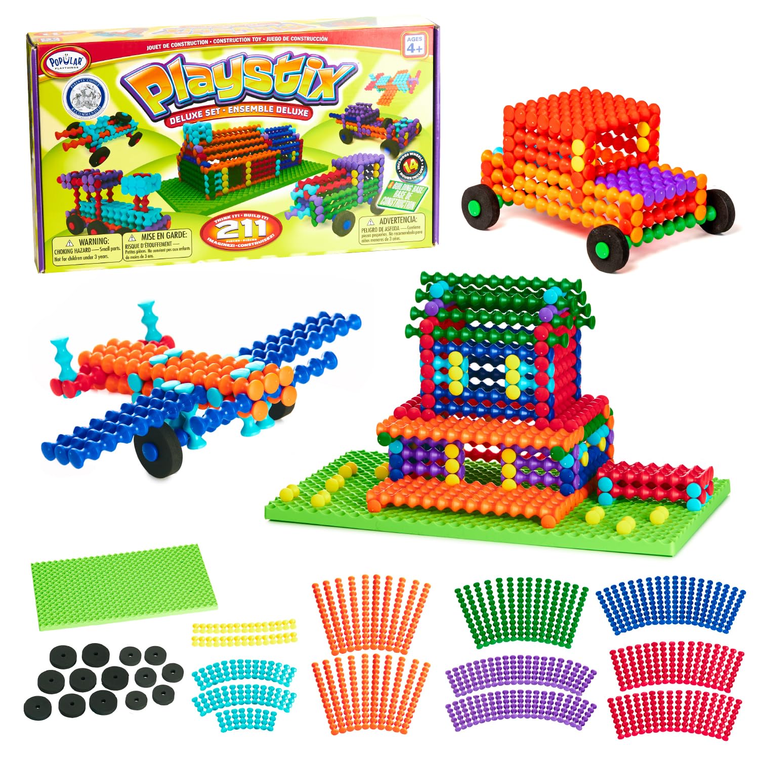 Playstix Construction Toy Building Blocks Set 211 Piece STEM Kit