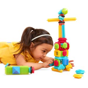 battat- bristle blocks- stem interlocking building blocks- 56pc playset- developmental toys for toddlers & kid- basic builder box- 2 years +